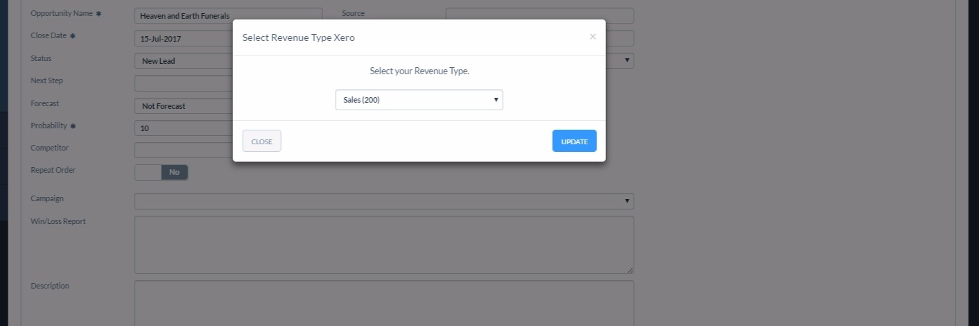 Revenue code for Xero - Spotler CRM Support
