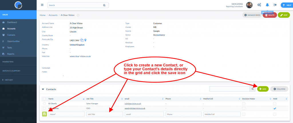 Adding Contacts, Editing and Moving in your CRM system
