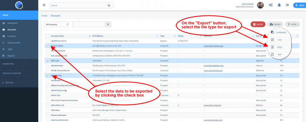 Export Data from your CRM | Easy Data Export from you CRM