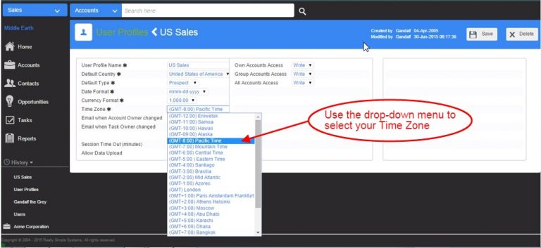 Time Zones - Spotler CRM Support