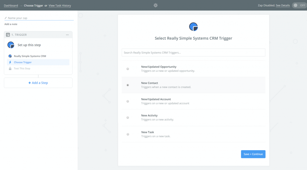 Zapier Integration with Really Simple Systems CRM