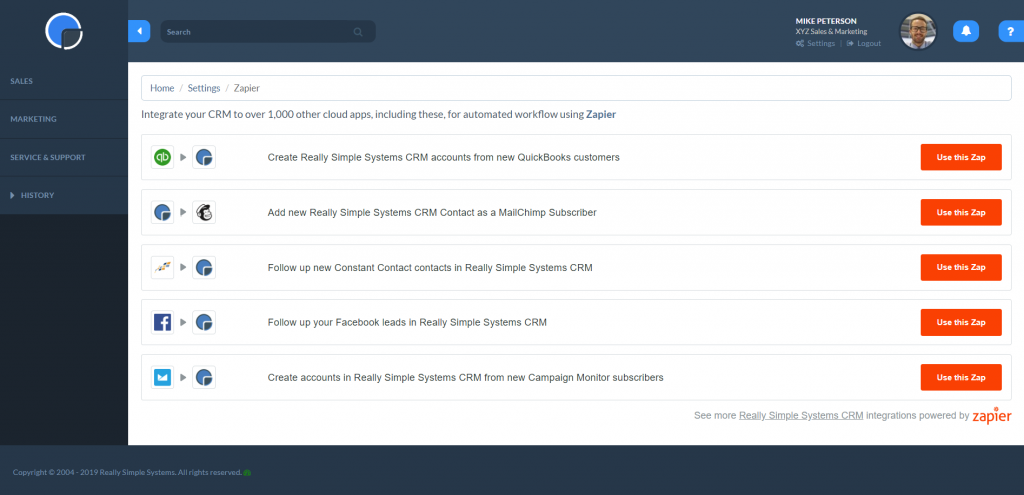 Zapier Integration with Really Simple Systems CRM