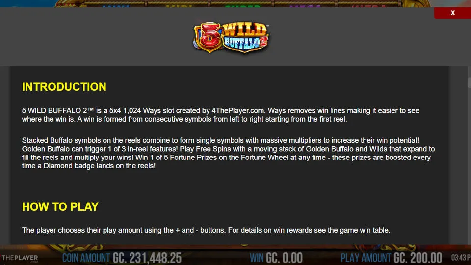 Play 5 Wild Buffalo 2 Slot | HelloMillions