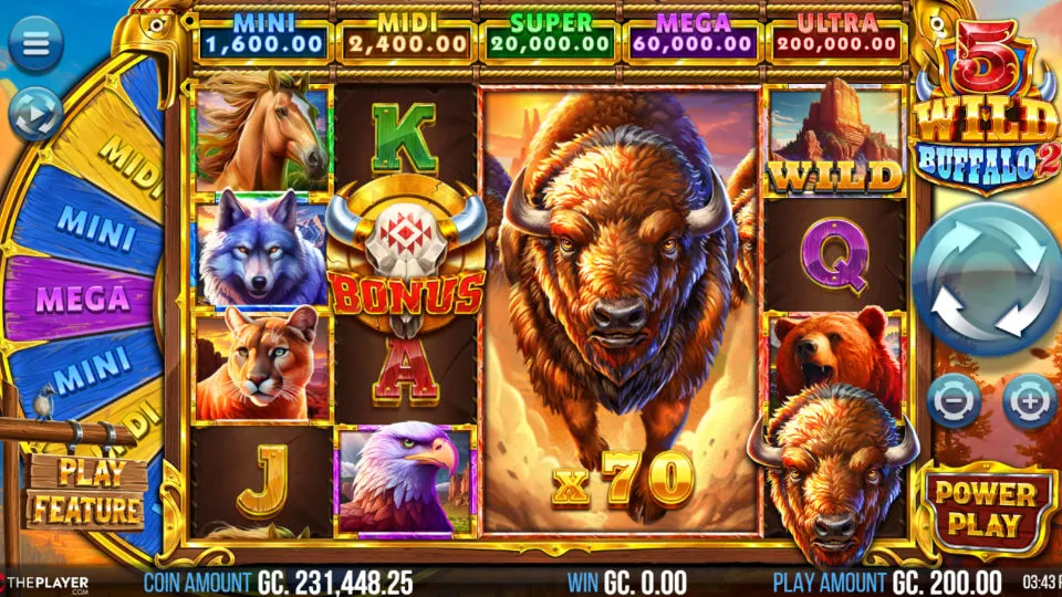 Play 5 Wild Buffalo 2 Slot | HelloMillions