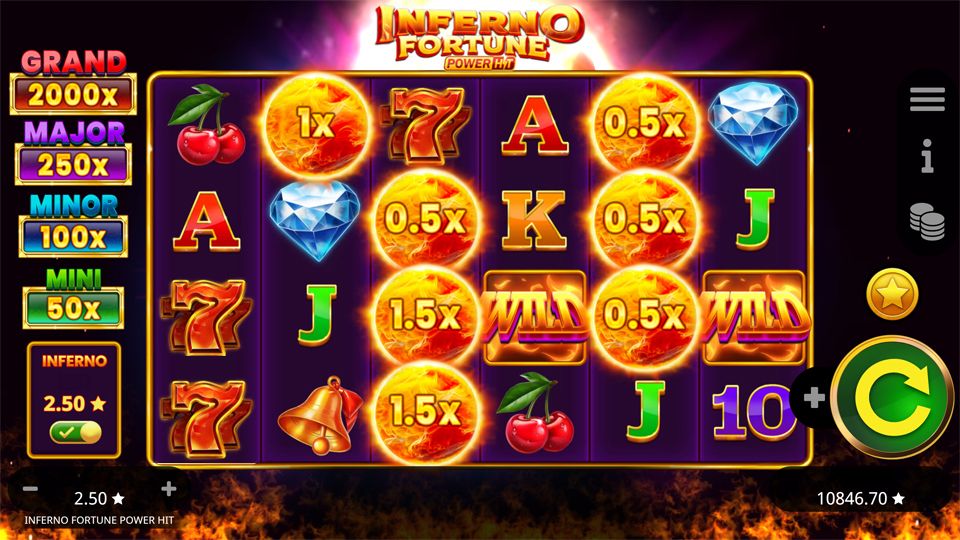 Play Inferno Fortune Power Hit Slot Game | PlayFame.com