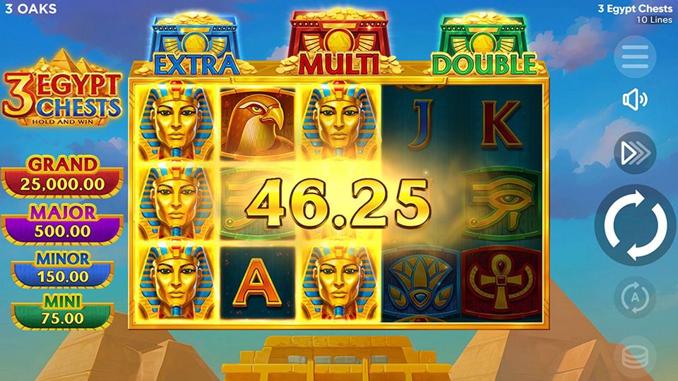 Play 3 Egypt Chests Slot Game | PlayFame.com