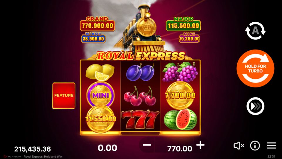 Play Royal Express: Hold and Win Slot Game | PlayFame.com