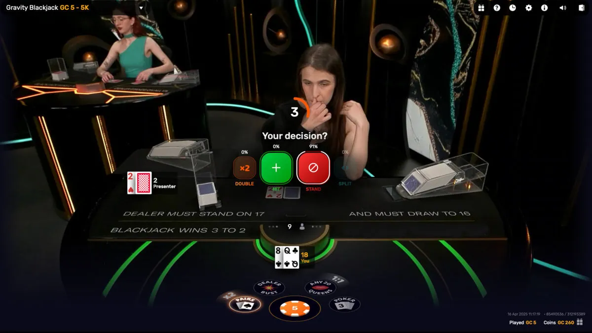 Gravity Blackjack: Play Live - SpinBlitz Free Spins Casino