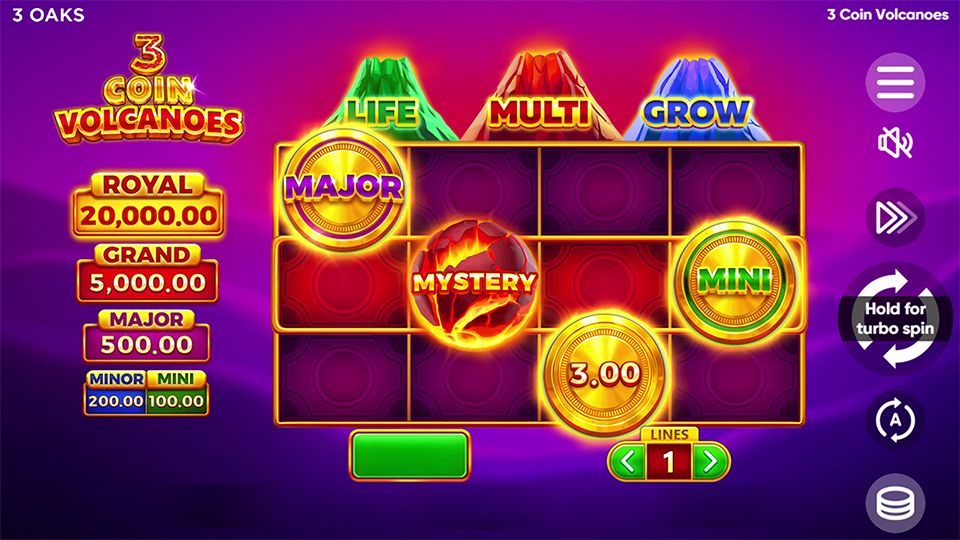 3 Coin Volcanoes Hit the Bonus Slot: Play with Free Spins | SpinBlitz