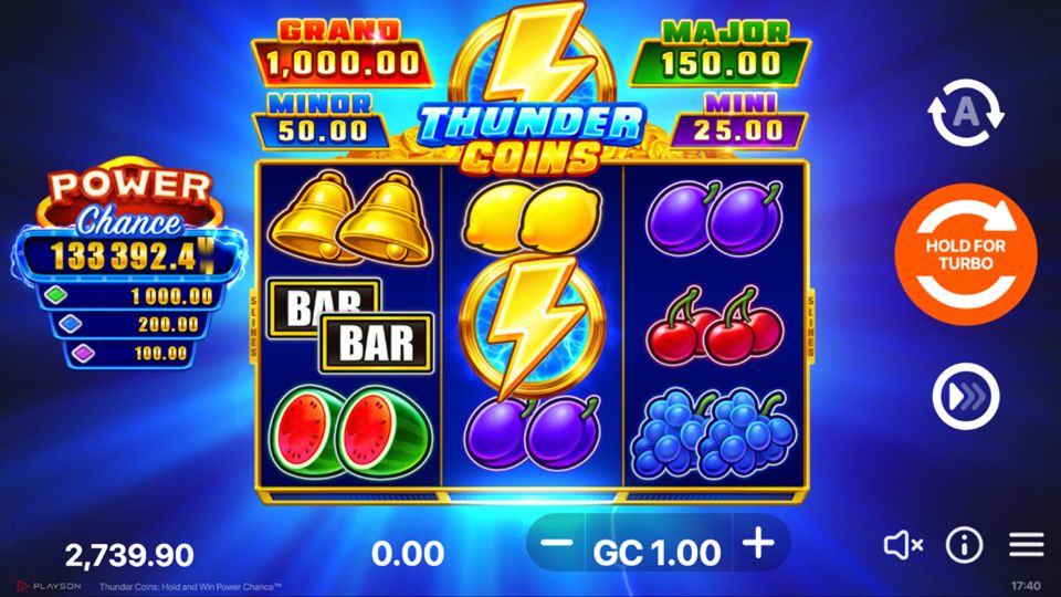 Free Power Chance Thunder Coins Hold and Win 3x3 Slot Online by Playson ...