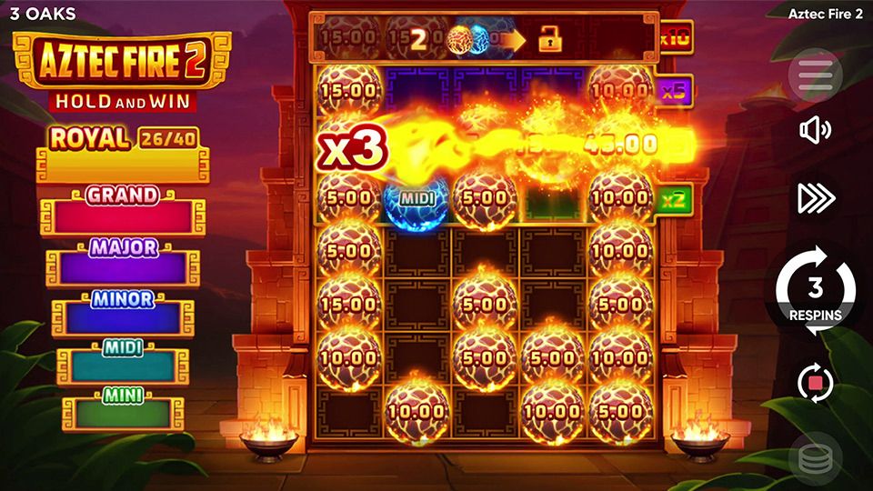 Aztec Fire 2: Hold and Win Slot: Play for Fun | Pulsz.com