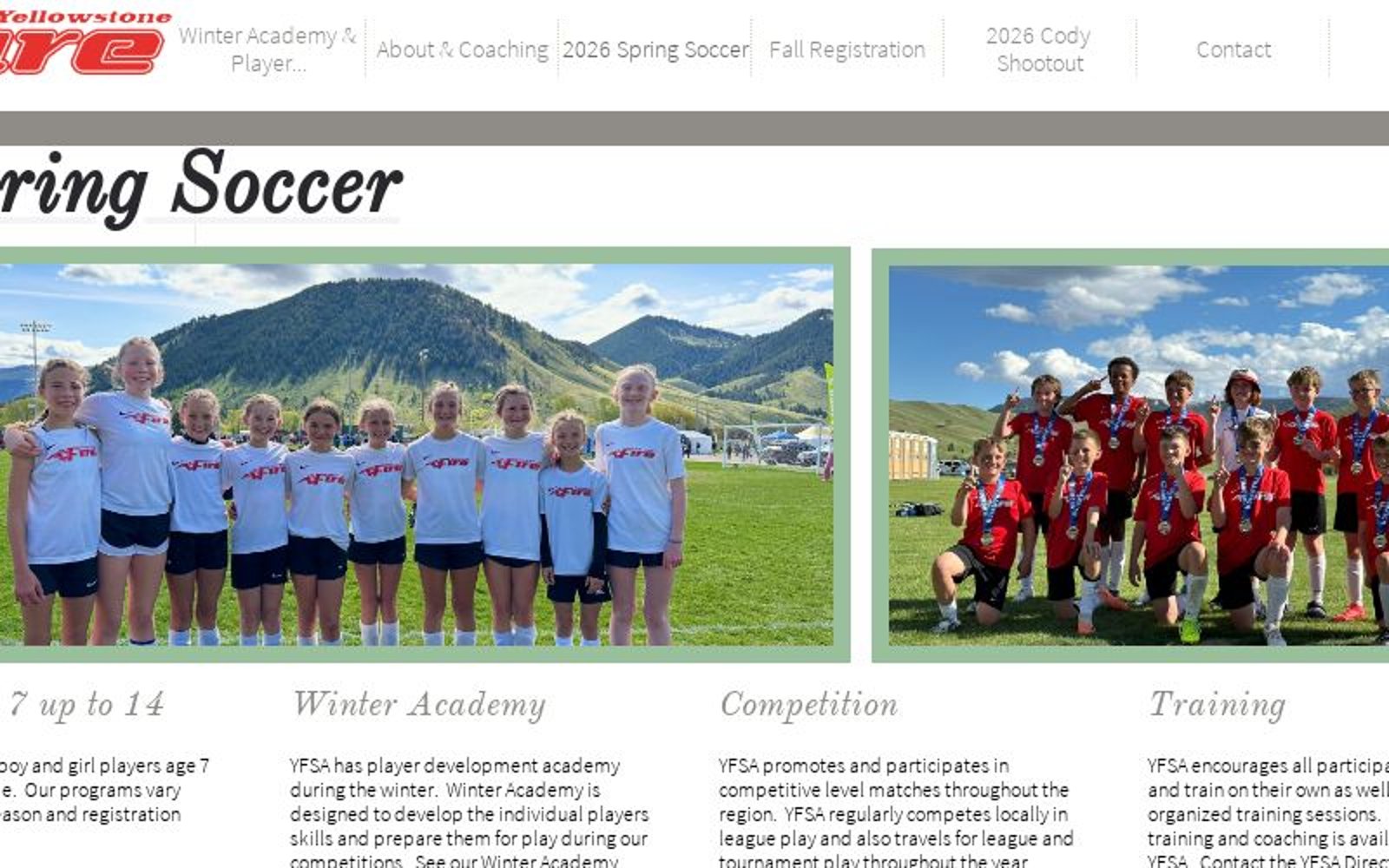 Yellowstone Fire Soccer has many events for your child to experience ...