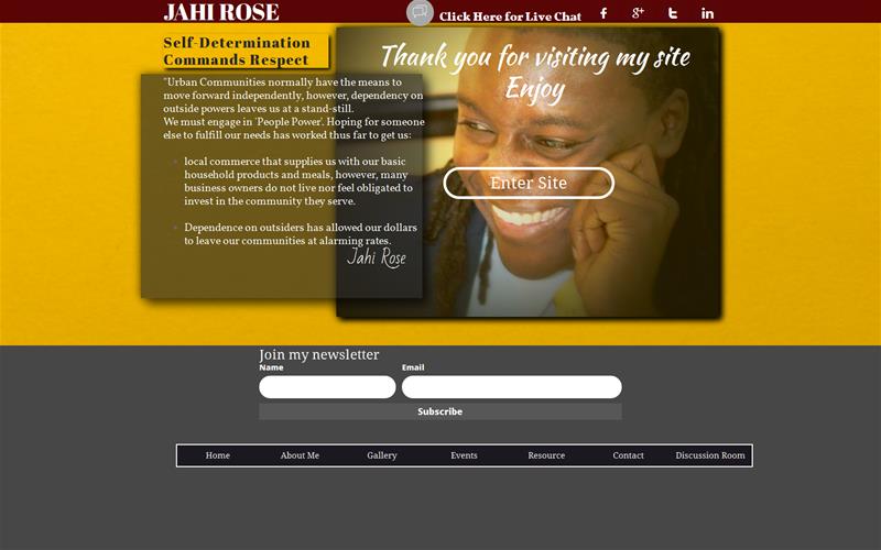 Jahi Rose Menu Page
