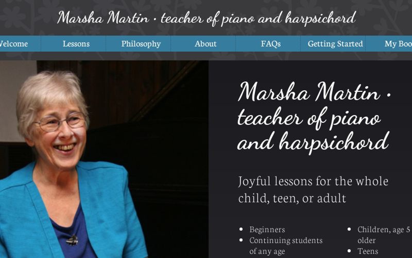 Marsha Martin, Piano Teacher