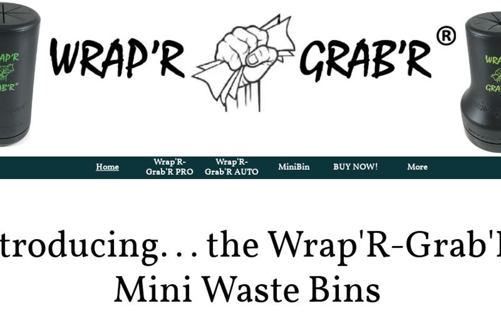 Wrap'R-Grab'R mini trash can for home, business, auto
