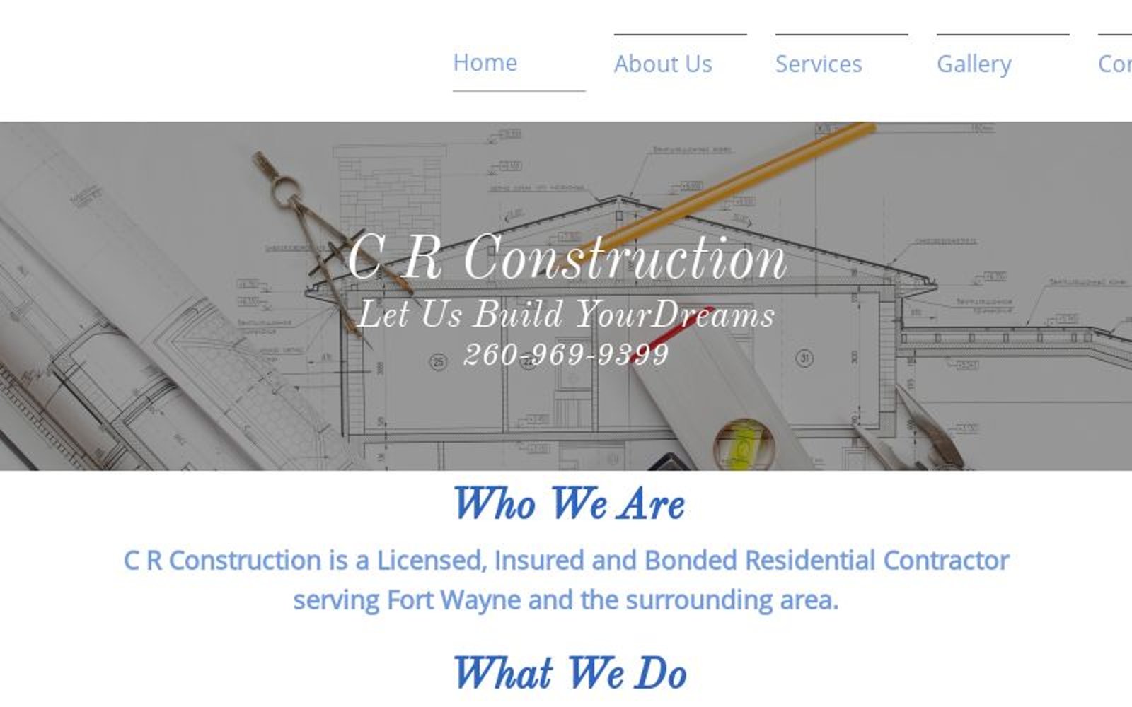 C R Construction Home Page