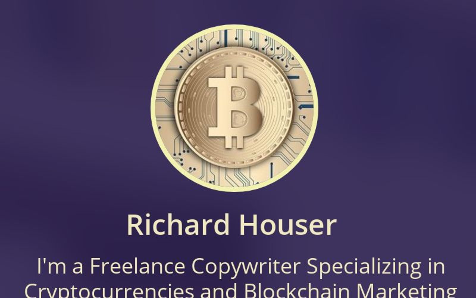 Richard Houser, Writer and Marketer for Cryptocurrencies and Blockchain