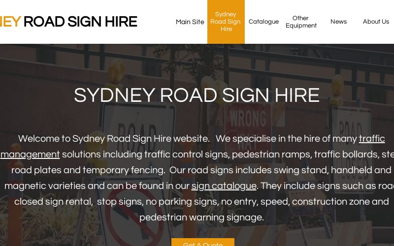 Sydney Road Sign Hire