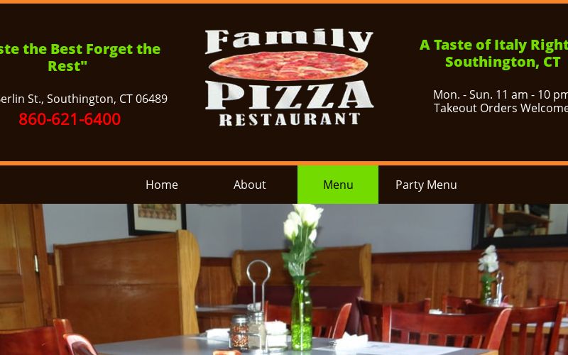 Pizza and Italian Food Menu - Family Pizza Restaurant