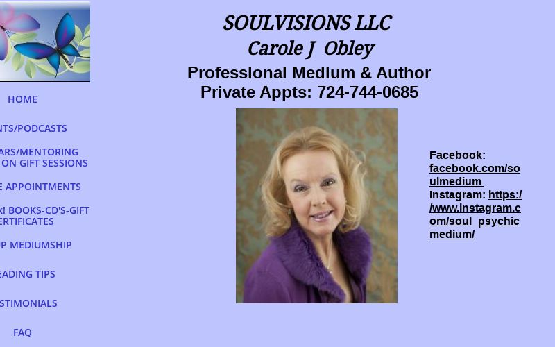 SoulVisions, Carole J. Obley, psychic, intuitive, medium, spiritual ...