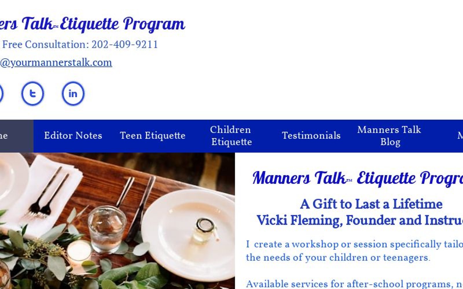 Manners Classes Washington DC | Manners Talk™