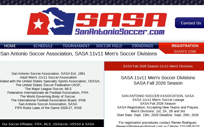 San Antonio Soccer Association, SASA