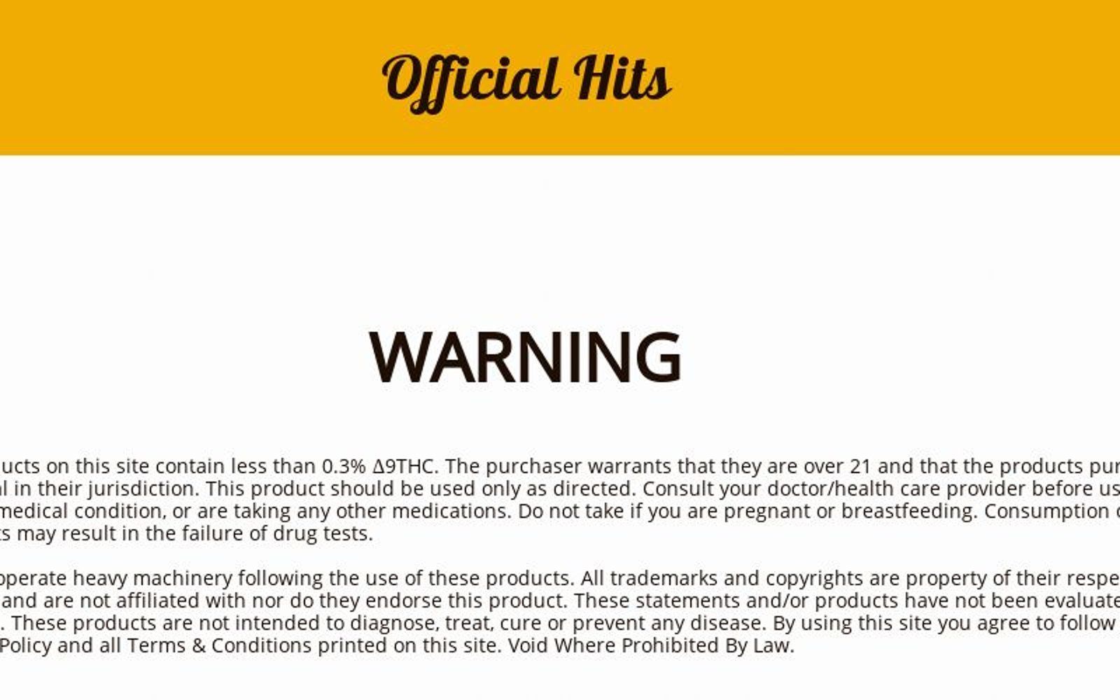Hits Disclaimer