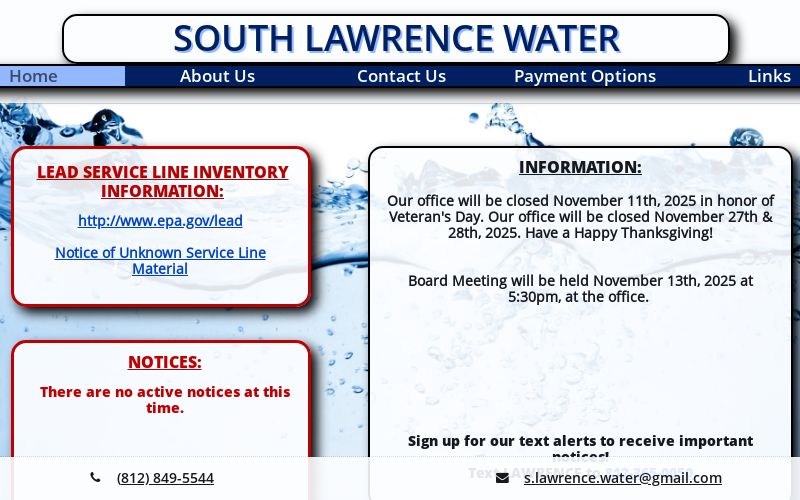 Home | South Lawrence Water