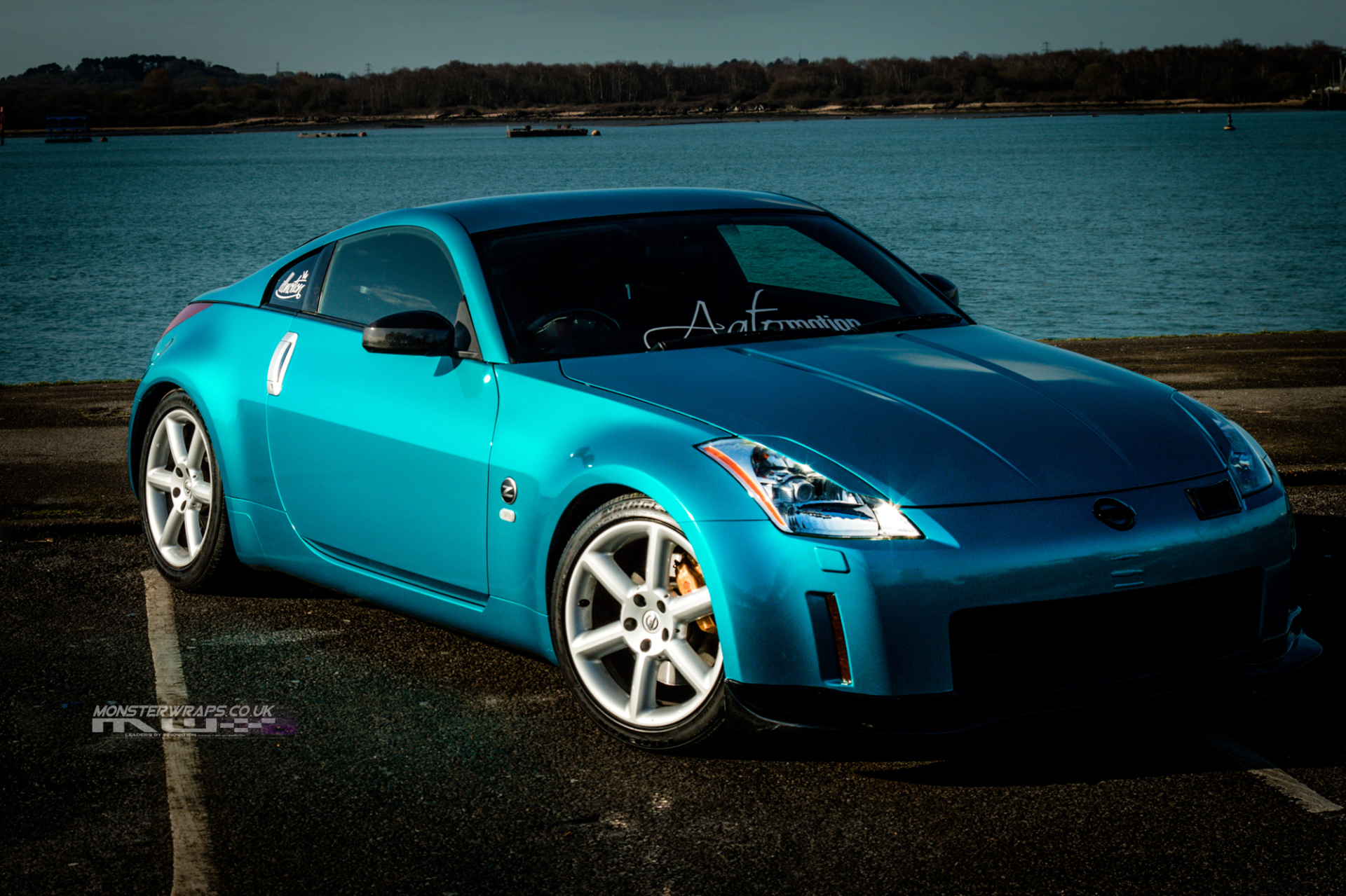 Nissan 350z car wrap - 3M 1080 gloss atomic teal wrap Southampton Hampshire