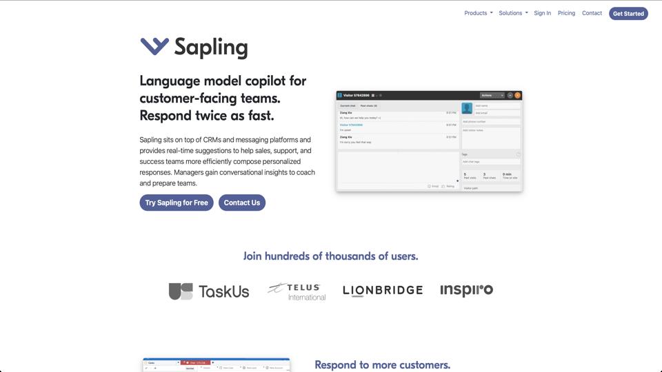 Sapling - AI Tool for Chatbots - Reviews and Alternatives Sapling - AI Tool for Chatbots - Reviews and Alternatives