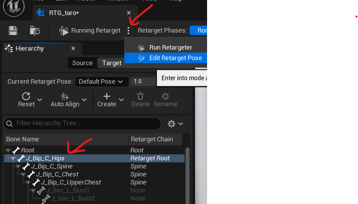 [Unreal Engine 5] VRMを読み込む / リターゲット
