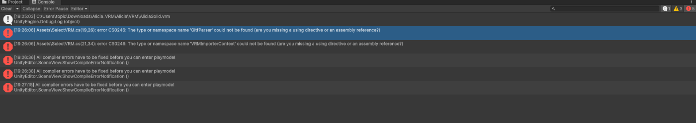 指定のVRMを読み込んで表示するためのGUIボタン