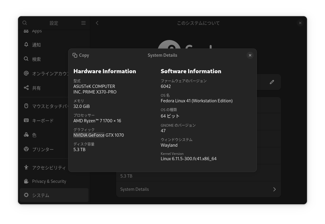 Fedora 41 Install Memo