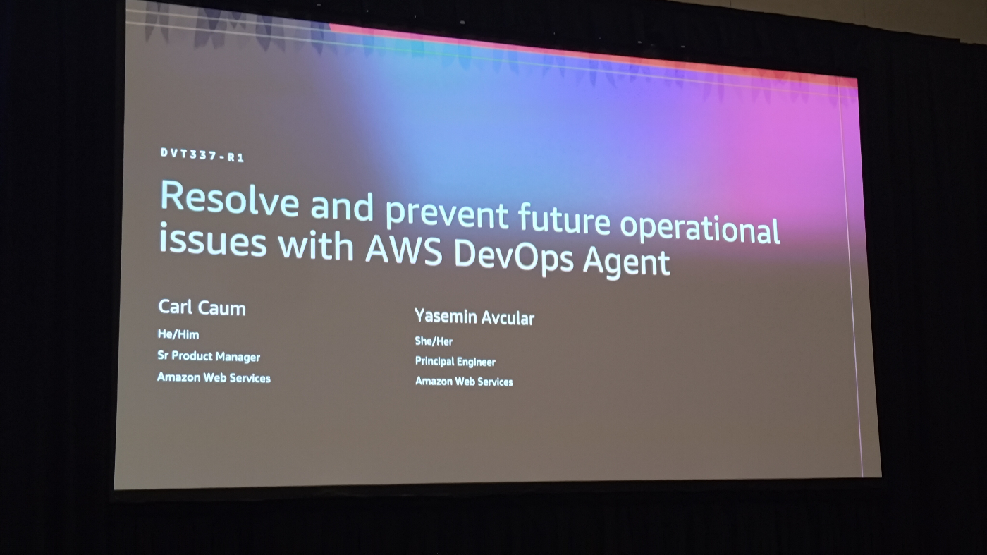 AWS DevOps Agent Overview - re:Invent 2025 in Las Vegas