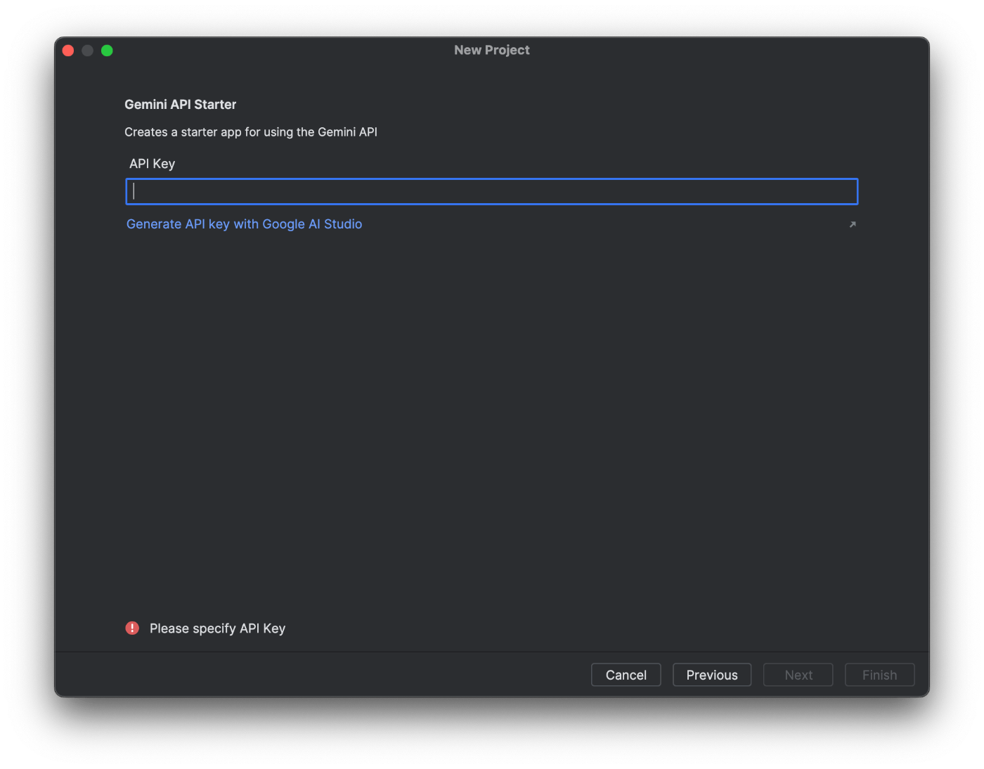 Android の Gemini API Starter テンプレートを使ってみる