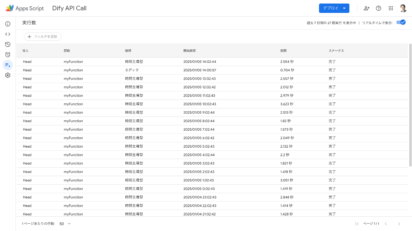 [Dify] Google App Script を用いてDifyアプリや業務の自動実行