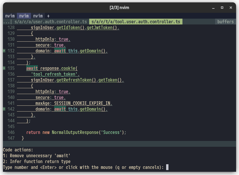 LSP code actionとは