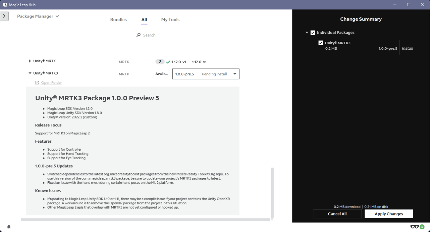 Magic Leap 2の正規の手順でMRTK3のサンプルを動かしてみる。