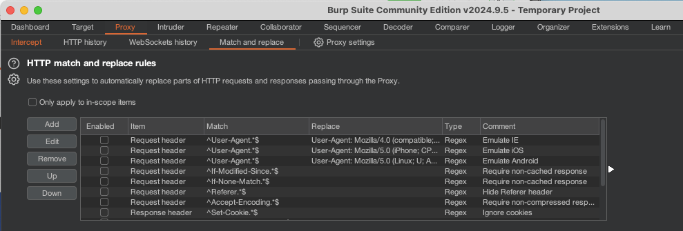 HTTP Request と Response の改ざんを Burp Suite Community Edition で試す