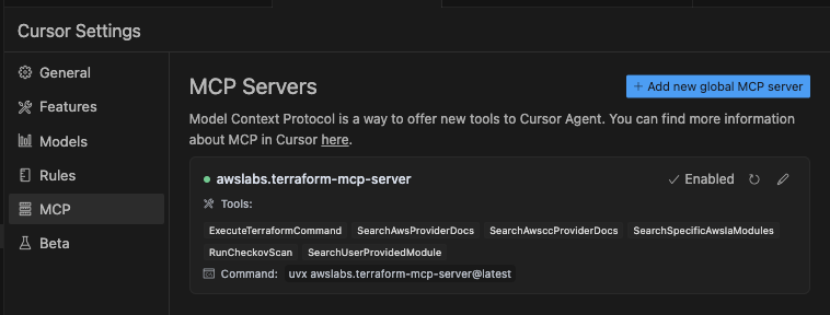 Cursor x MCP x AWS / Terraform