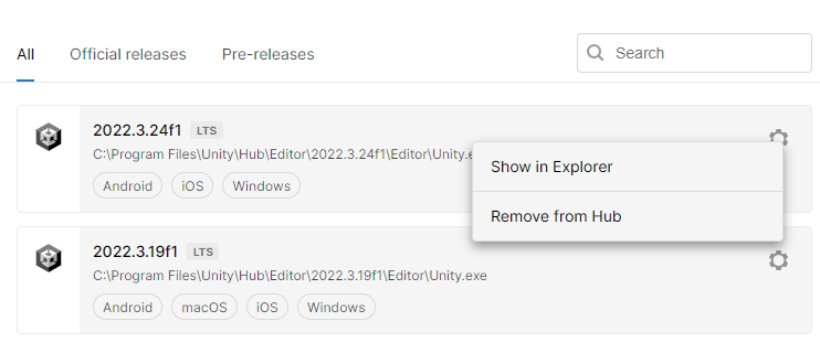 【unityhub】install Failed Validation Failedの対処法 4209