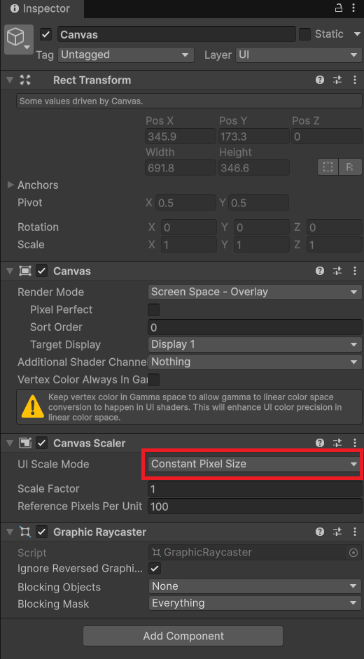 【Unity】Canvasの基本を整理する