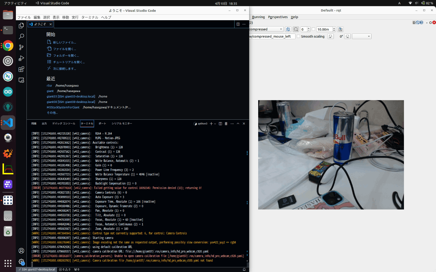 ros2 humbleのusb_camパッケージにてデバイス名を固定したvideo_deviceを実行すると起動しない