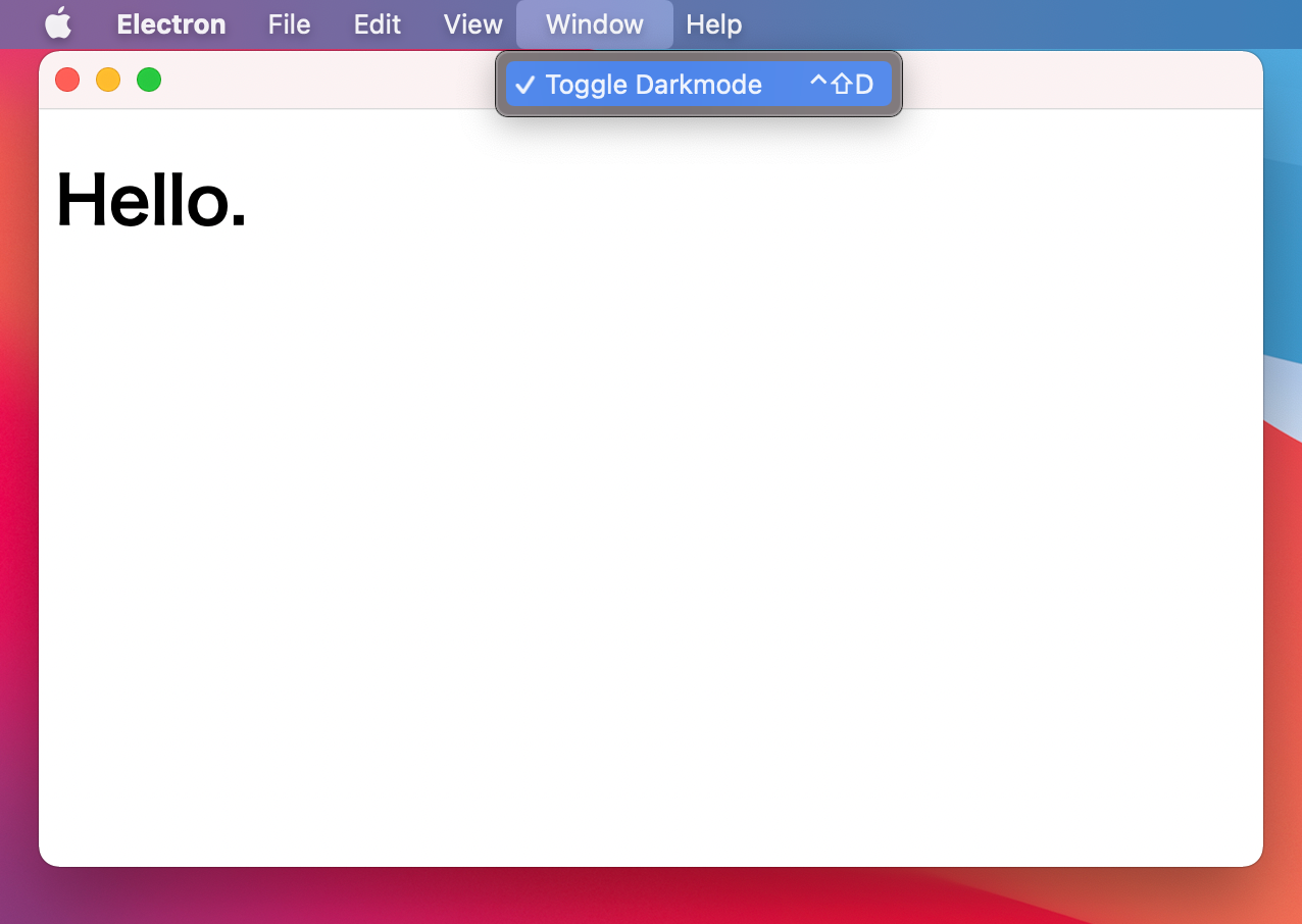 アプリケーションメニュー (Menu, MenuItem)｜Electron API レシピブック 2023