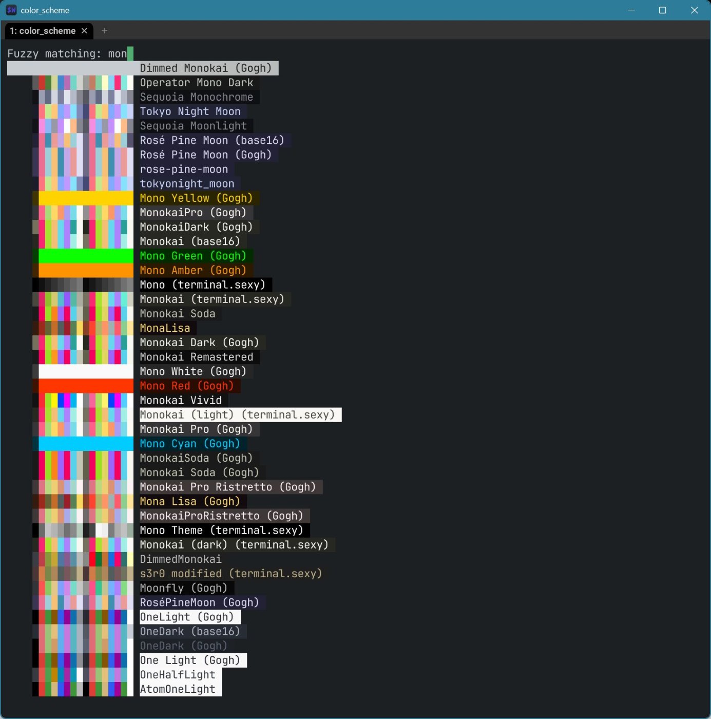 [16AnsiColors] wezterm の color selector と nvim 運用