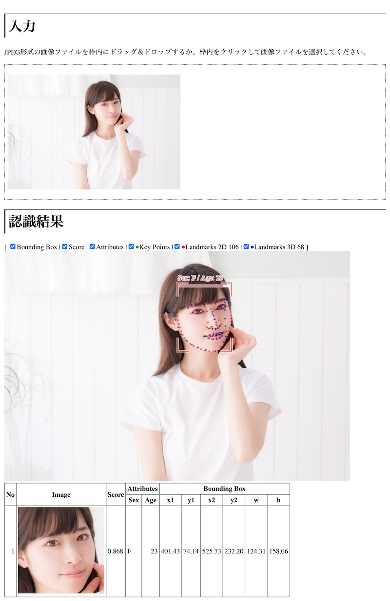 Insightfaceの顔検出結果をnextjsで可視化してみた