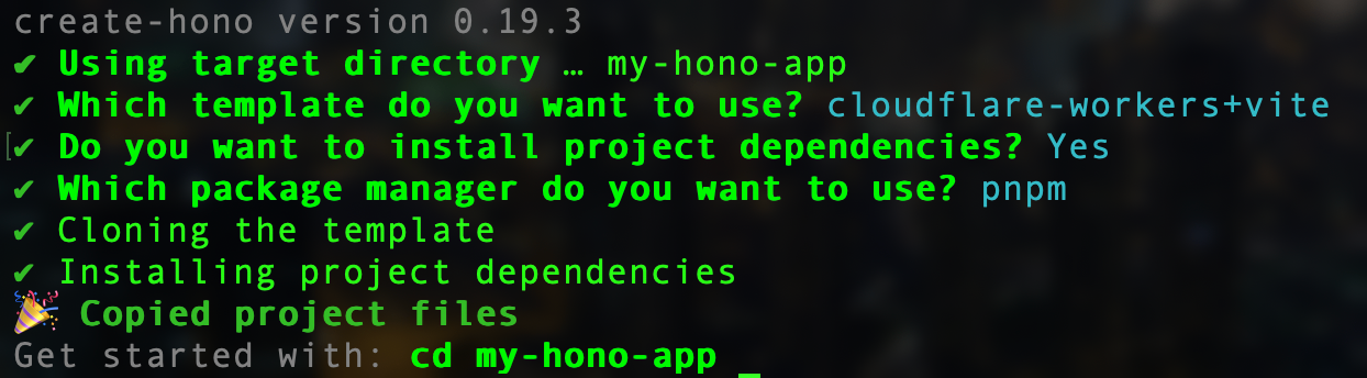 Hono + Vite + Cloudflare Workers プロジェクト作成