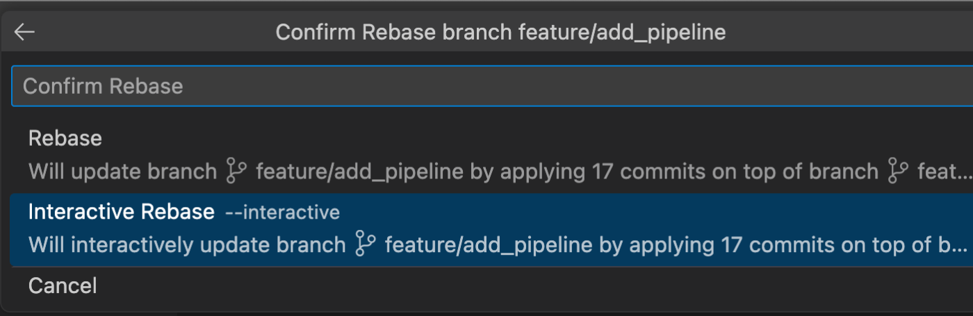 Gitのcommitをまとめるgit Rebaseをvscodeでguiで簡単に実行する 