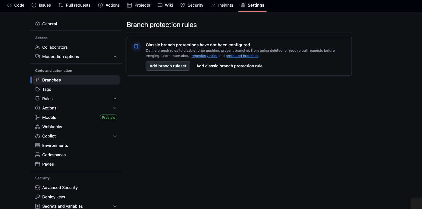 GitHubでブランチに保護ルールを設定する方法