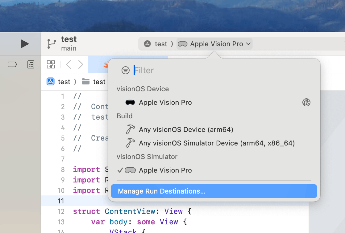 Vision Pro + Safari Web Inspector